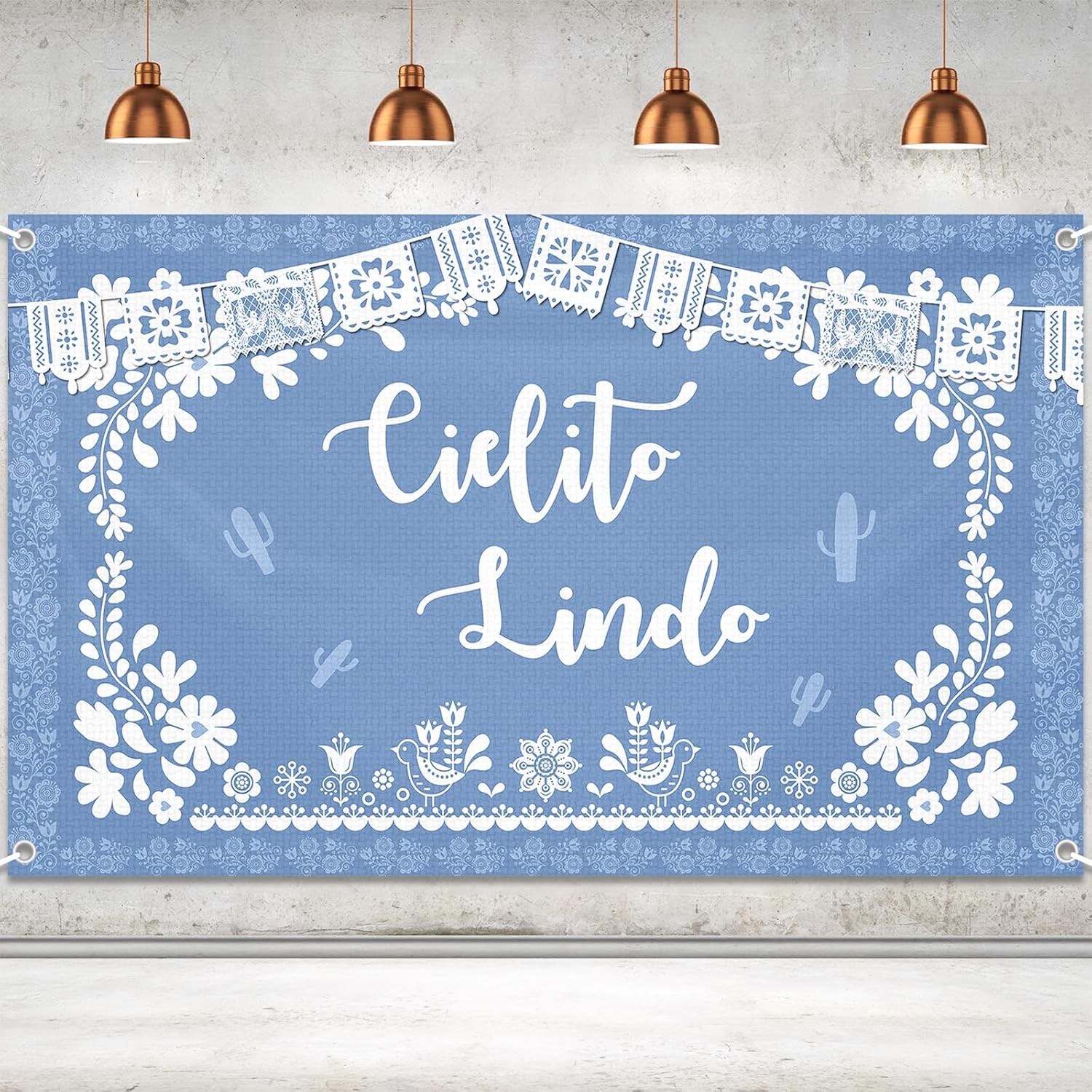 5.9x3.6Ft Cie-lito Lin-do Baby Shower Backdrop Blue Cie-lito Lin-do ...