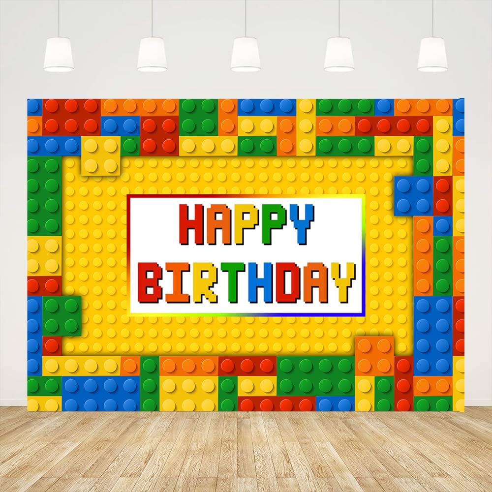 6x4Ft Colorful Building Blocks Backdrop Colored Toy Bricks Photography ...