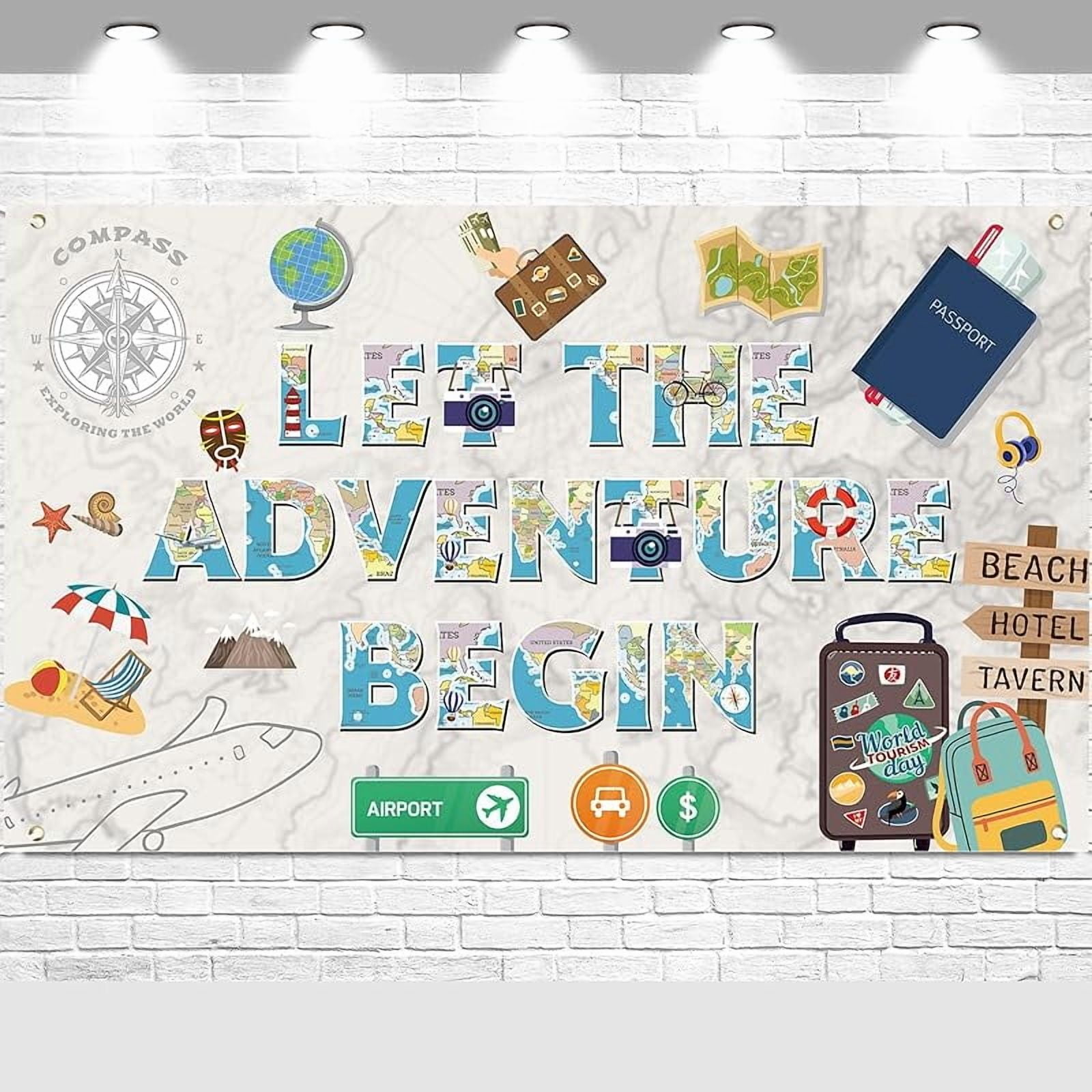 5.9x3.6Ft Colorful Let The Adventure Begin Backdrop Banner Photography ...