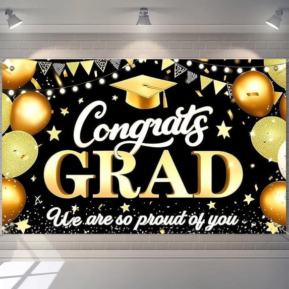 5.9x3.6Ft Congrats Class of 2026 Graduation Decorations Backdrop ...