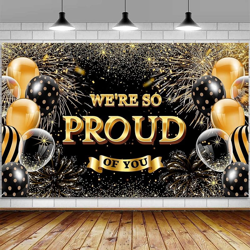 5.9x3.6Ft Congratulations Banner Backdrop, Graduation Congrats Proud of ...