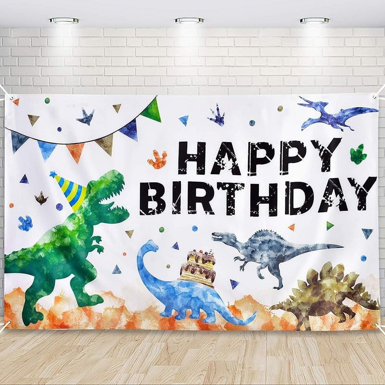 5.9x3.6Ft Dinosaur Backdrop - Dinosaur Birthday Party Decorations for ...