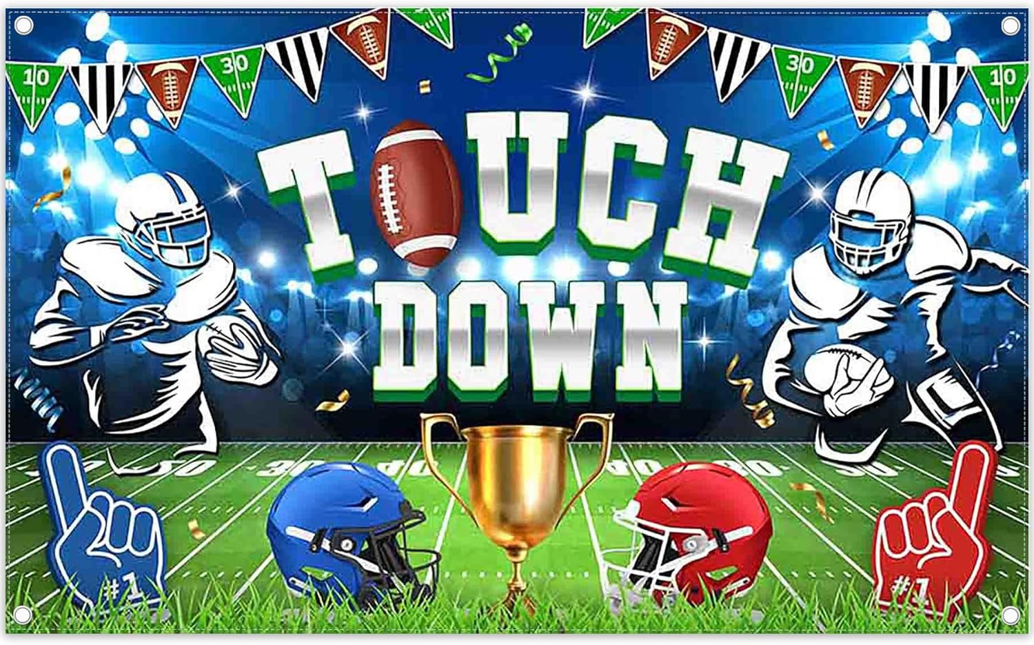 5.9x3.6Ft Football Touchdown Backdrop Football Night Game Trophy ...
