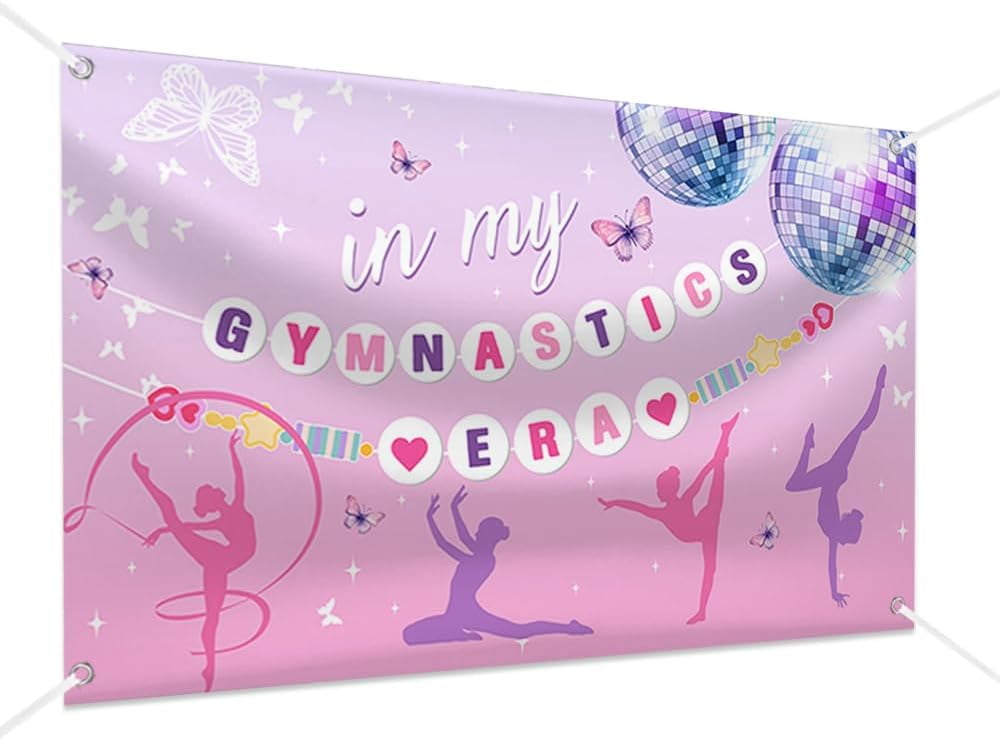 5.9x3.6Ft in My Gymnastics Era Backdrop for Girls Purple Disco Ball ...