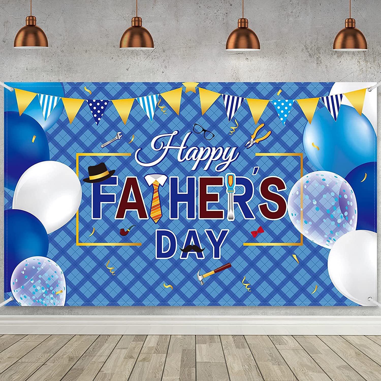5.9x3.6Ft Happy Father's Day Backdrop Banner Decoration, Extra Large ...