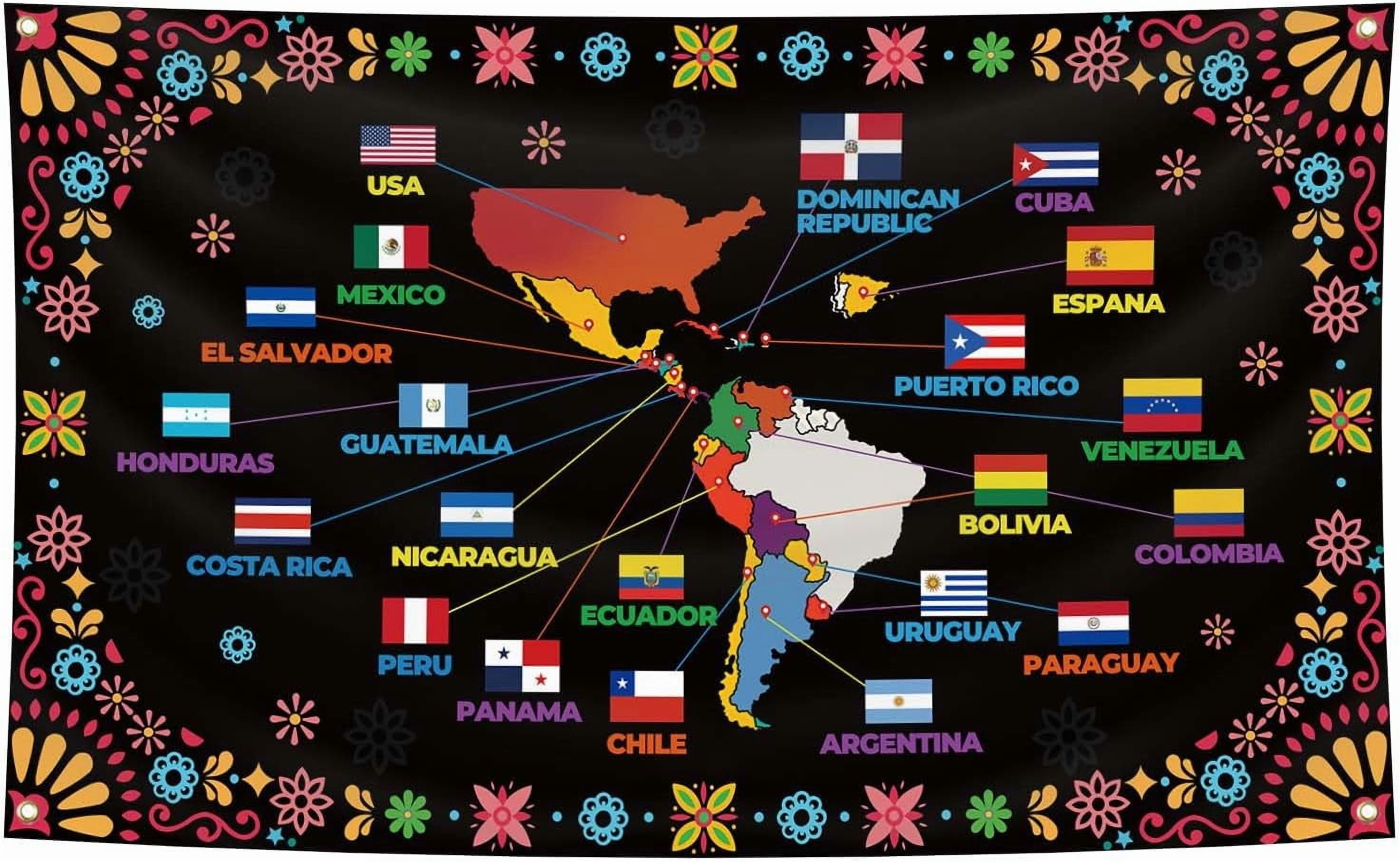 5.9x3.6Ft Hispanic Heritage Month Decorations Banner for Cultural ...