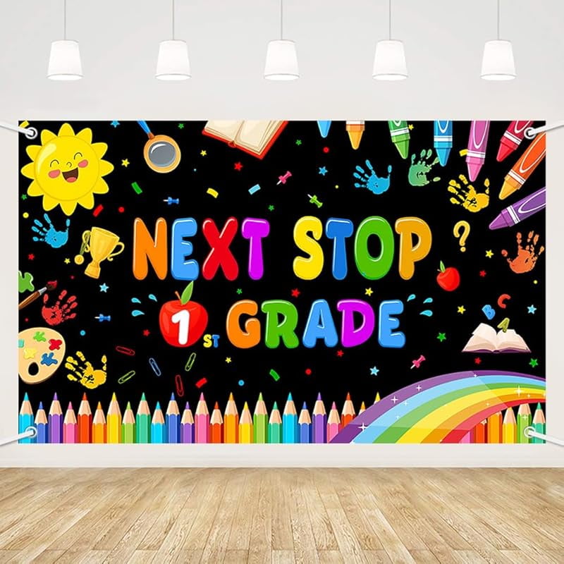 5.9x3.6Ft Kindergarten Graduation Party Decorations Banner Next Stop ...