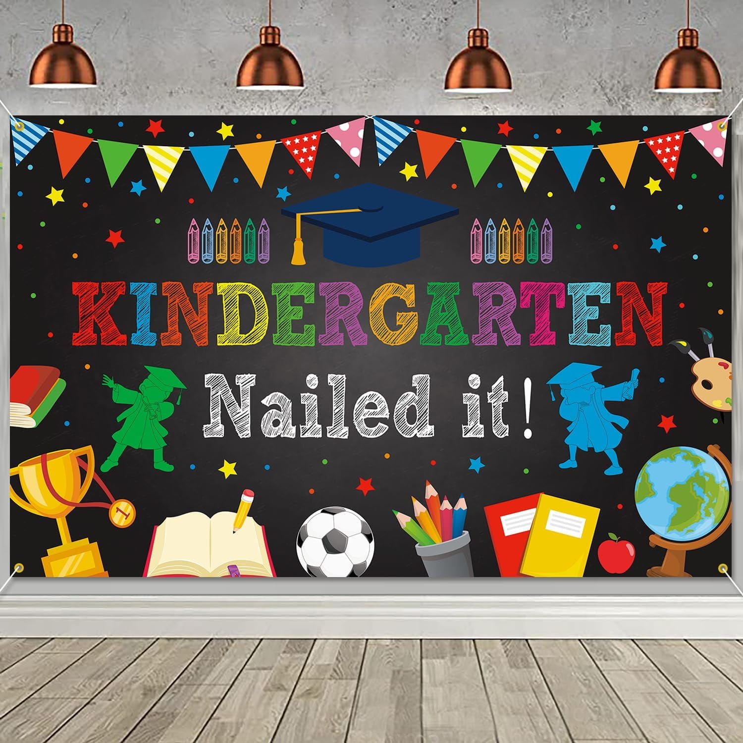 5.9x3.6Ft Kindergarten Nailed It Backdrop Banner Kindergarten ...