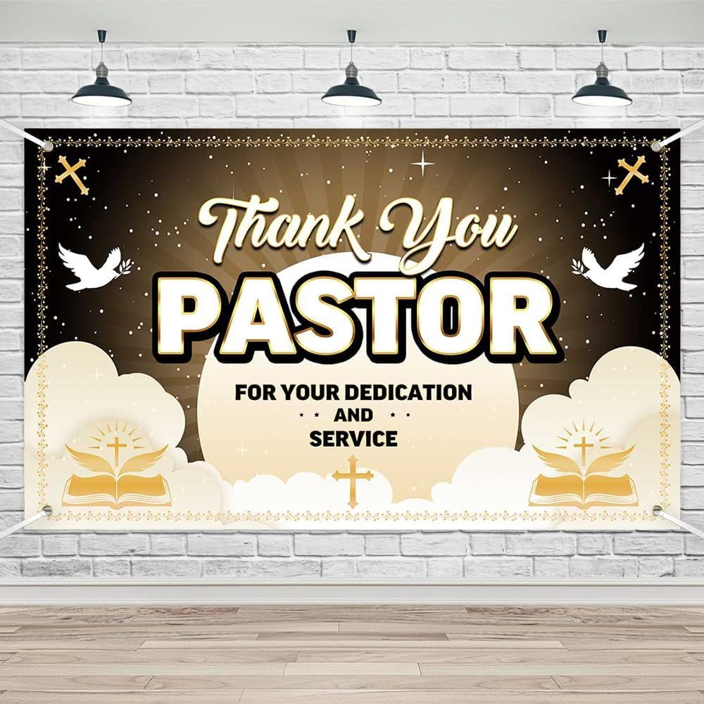 5.9x3.6Ft Pastor Appreciation Day Backdrop Black Religious Church Event ...