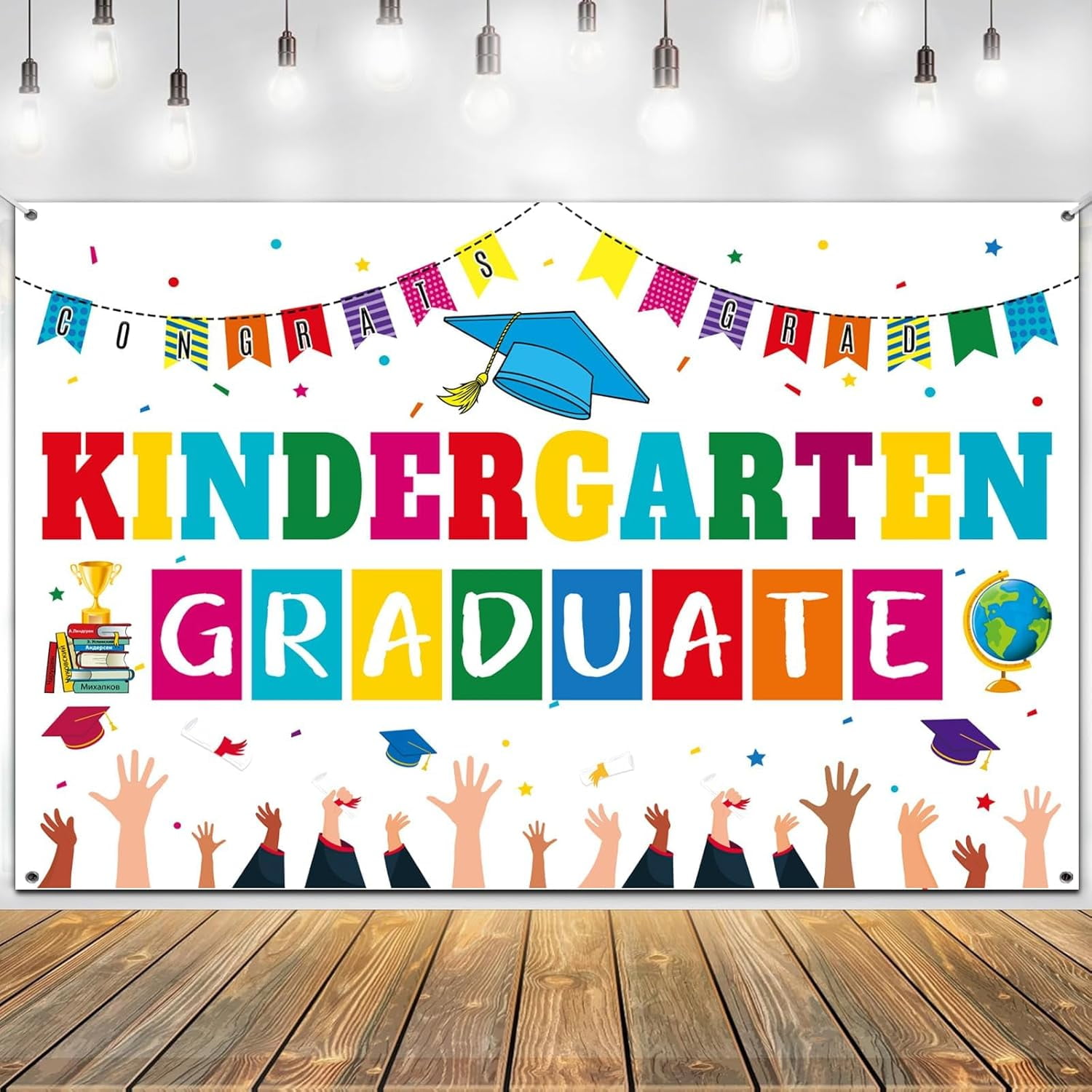 5.9x3.6Ft Premium Kindergarten Graduation Backdrop Banner Perfect for ...