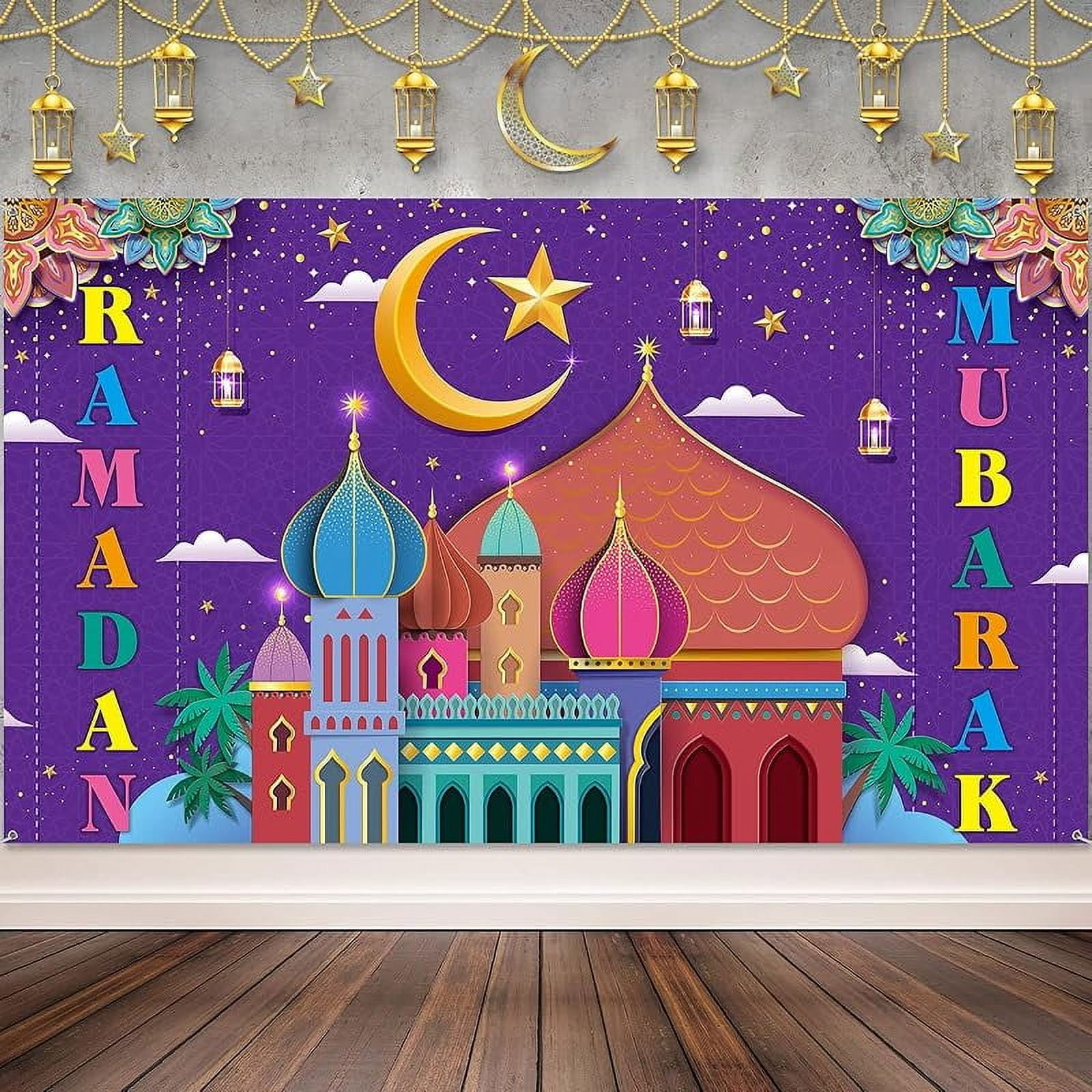 5.9x3.6Ft Ramadan Mubarak Decorations Backdrop Banner Muslim Ramadan ...