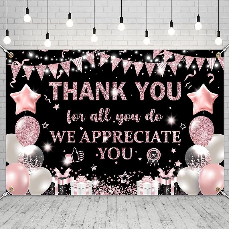 5.9x3.6Ft Thank You for All You Do Backdrop We Appreciate You Banner ...