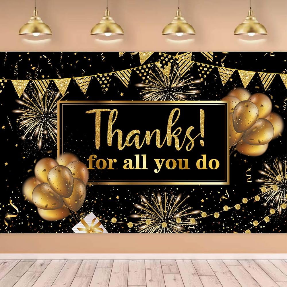 5.9x3.6Ft Thanks for All You Do Backdrop Banner, Thank You Party ...