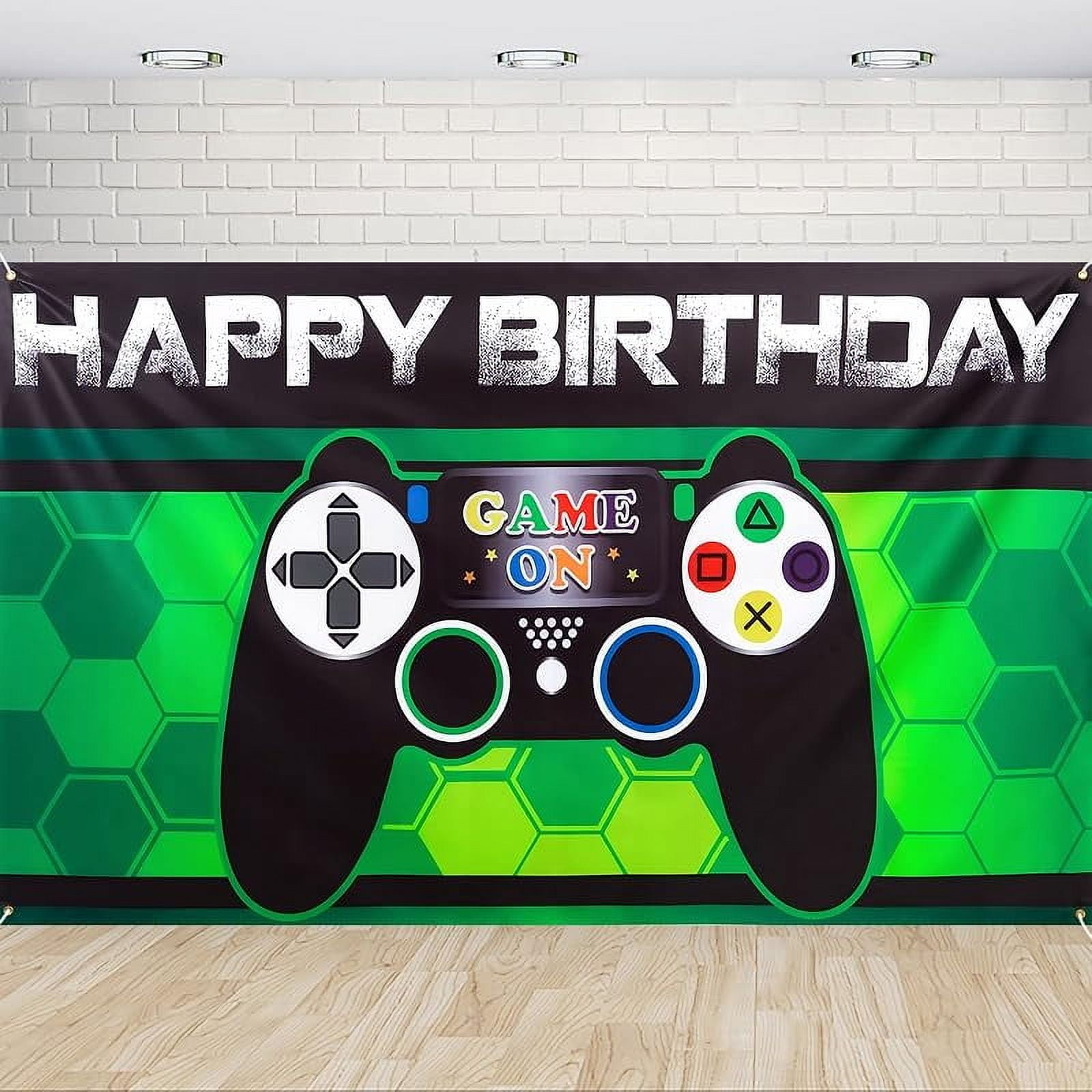 5.9x3.6Ft Video Game Birthday Backdrop - Video Game Party Decorations ...