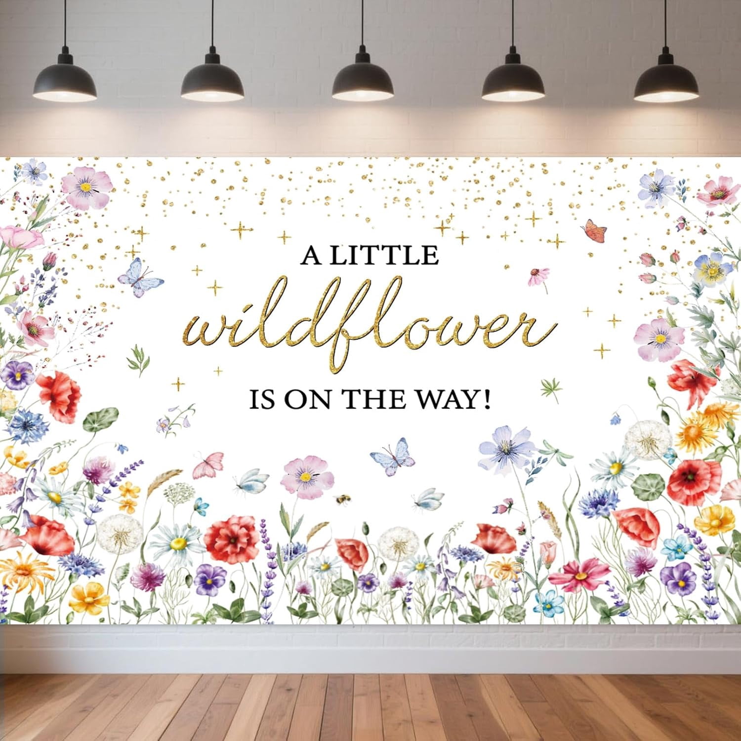 5.9x3.6Ft Wildflower Baby Shower Backdrop A Little Wildflower Is On The ...