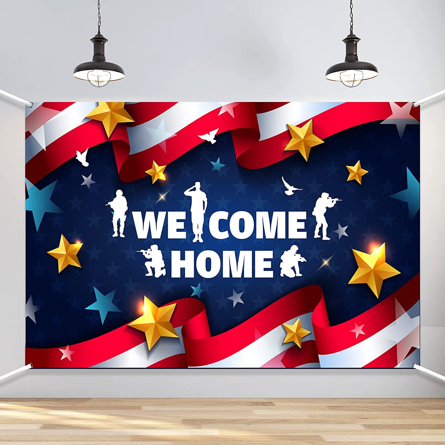 5.9x3.9 ft Welcome Home Backdrops Banner, Welcome Back Banner, Retire ...