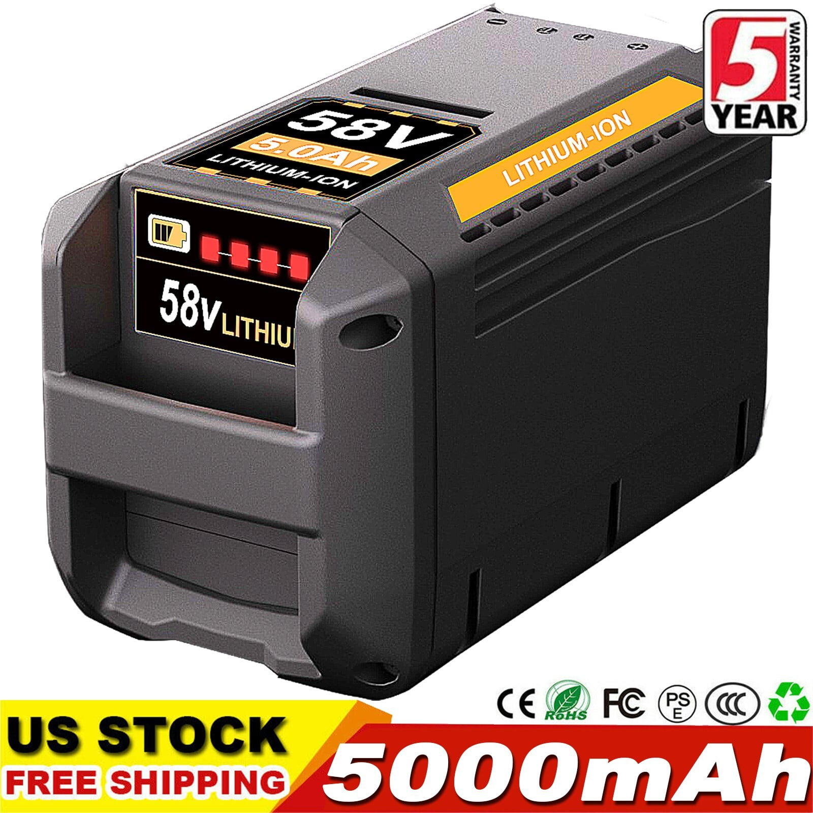 5 Ah Lithium-ion Battery for Echo 58Volt Flex-Force CBP-58V40 CBP ...