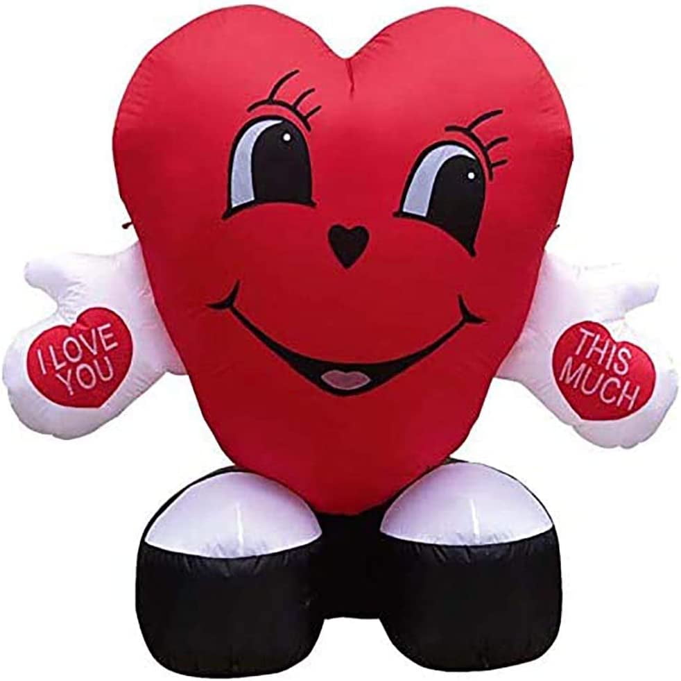 5' Air Blown Inflatable Valentine's Day Love You This Much Heart Yard ...