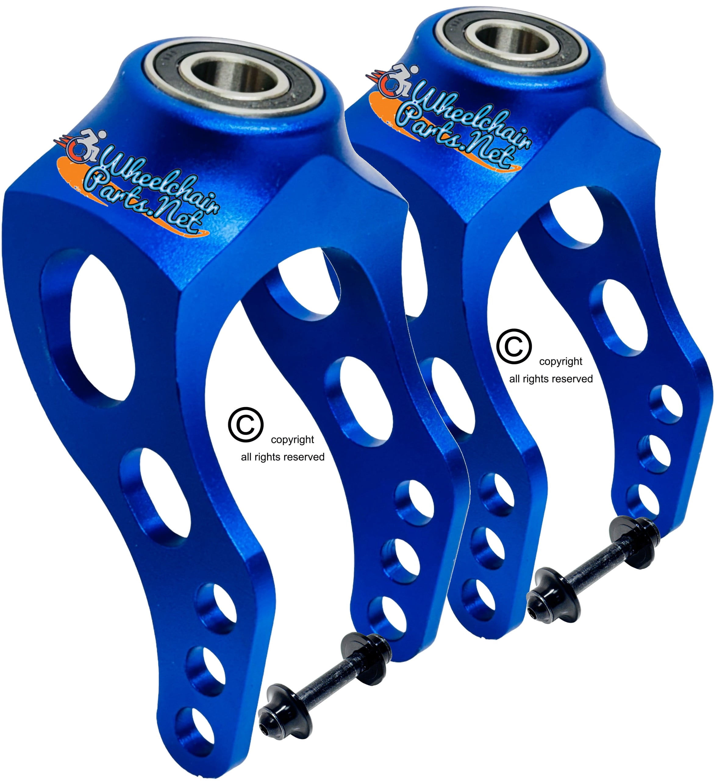 5" Aluminum Caster Fork With Curved Arms- Blue Anodized. Price is for a ...