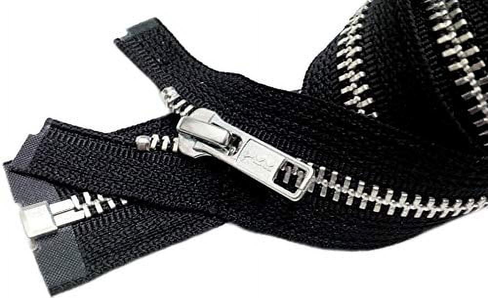 #5 Aluminum Medium Weight Black Metal Separating YKK Jacket Zipper ...