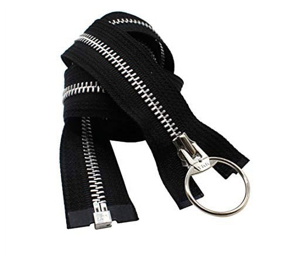 #5 Aluminum Medium Weight Black Metal Separating YKK Jacket Zipper with ...