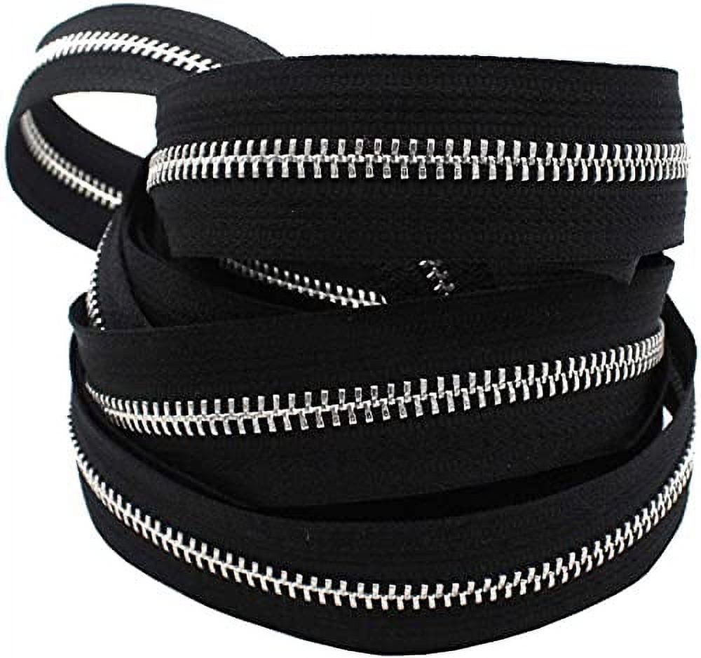 #5 Aluminum Medium Weight Black Metal Separating YKK Long Length Zipper ...