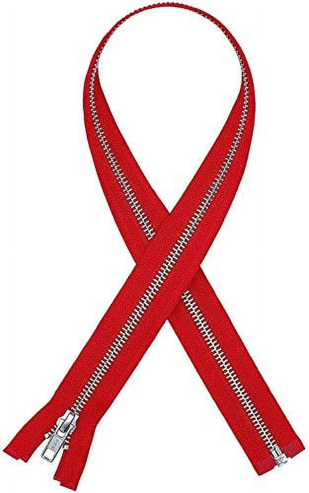 #5 Aluminum Medium Weight Hot Red Metal Separating YKK Jacket Zipper ...