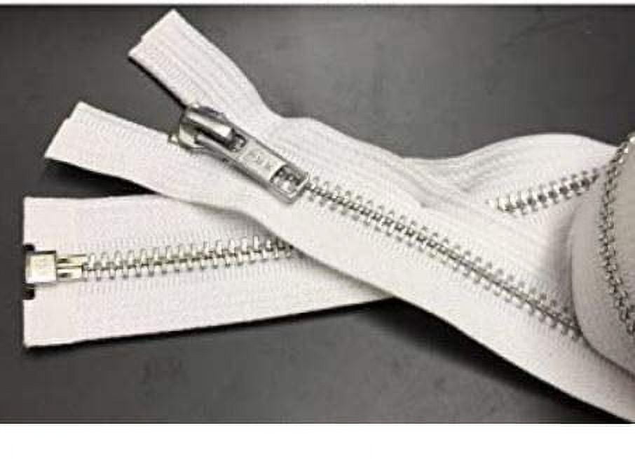 #5 Aluminum Medium Weight White Metal Separating YKK Jacket Zipper ...