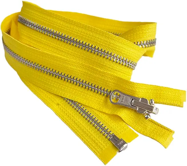 #5 Aluminum Metal YKK Medium Weight Inside/Outside Reversible Slide Jacket Zipper Separating ...