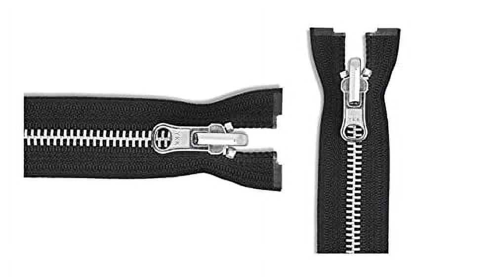 #5 Aluminum Reversible Medium Weight Black Metal Separating YKK Jacket ...