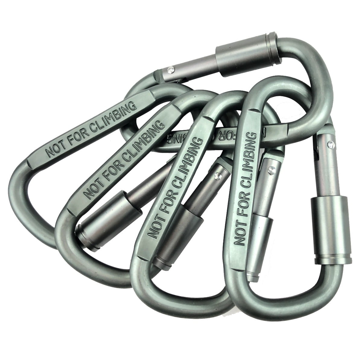 5 Aluminum Spring Loaded D Ring Carabiners Screw Lock Key Chain Belt ...