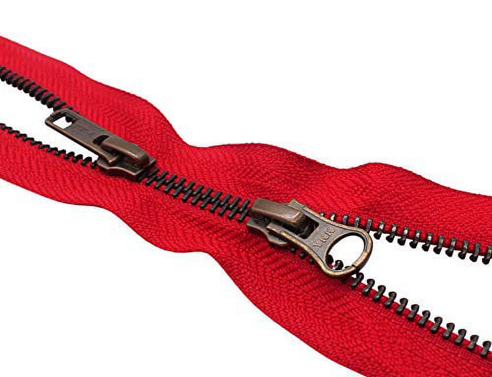 #5 Antique Brass Hot Red Medium Weight 2-Way YKK Jacket Separating ...