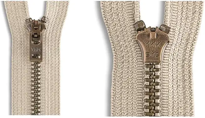 #5 Antique Brass Jeans/Pants Light Beige Medium Weight YKK Zippers ...