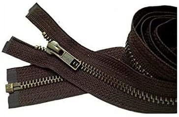 #5 Antique Brass Medium Weight YKK Jacket Separating Zipper - Choose Your Length - Color: Brown ...