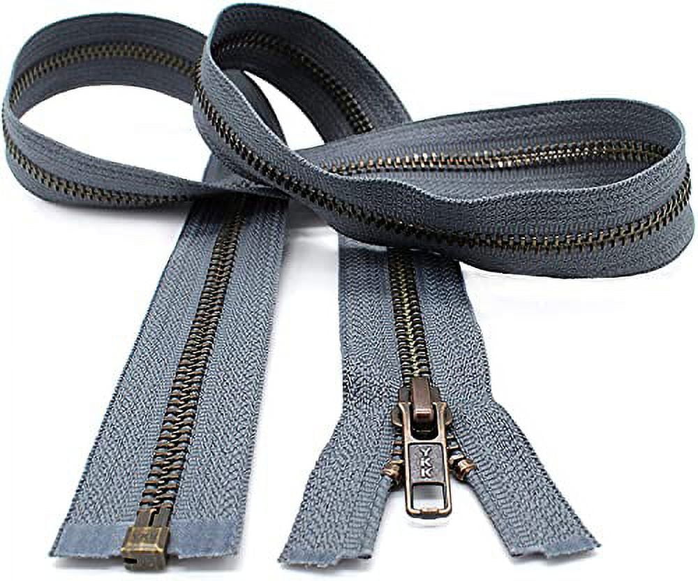 #5 Antique Brass Rail Grey Medium Weight YKK Jacket Separating Zipper ...