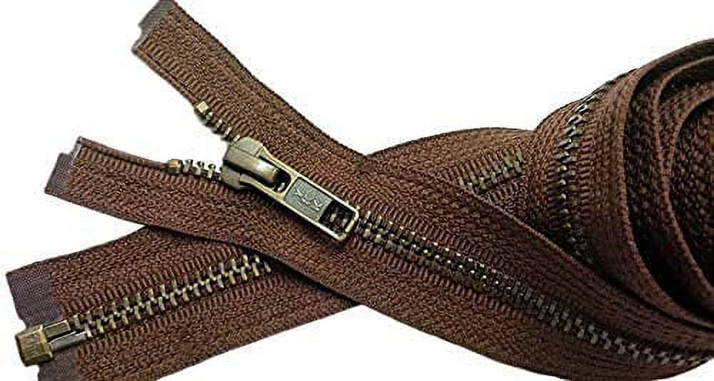 #5 Antique Brass Seal Brown Medium Weight YKK Jacket Separating Zipper ...