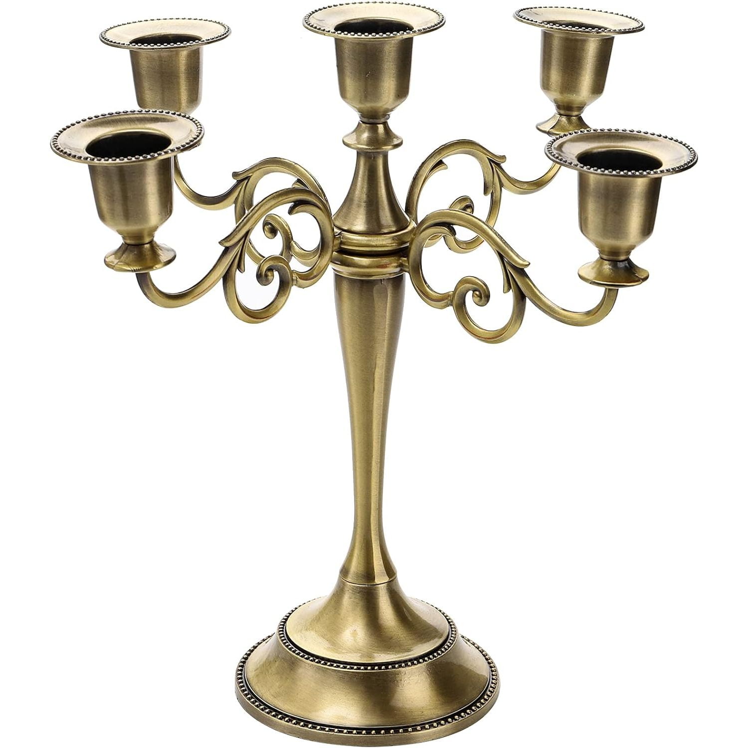 5 Arm Candelabra 10.4 Inch Antique Bronze Candle Holder Bronze Candle ...