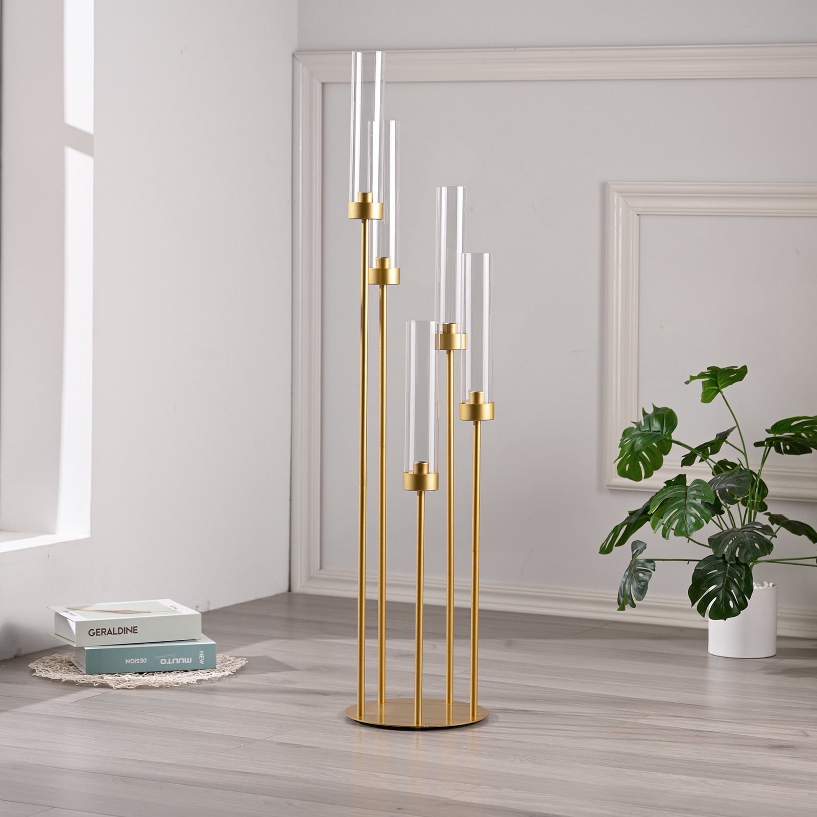 5 Arm Candle Holder for Wedding Table,39.4'' Tall Candelabra with ...