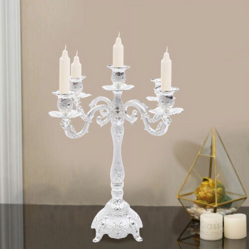 5-Arm Crystal Candelabra Taper Candlestick Candle Holder Wedding ...