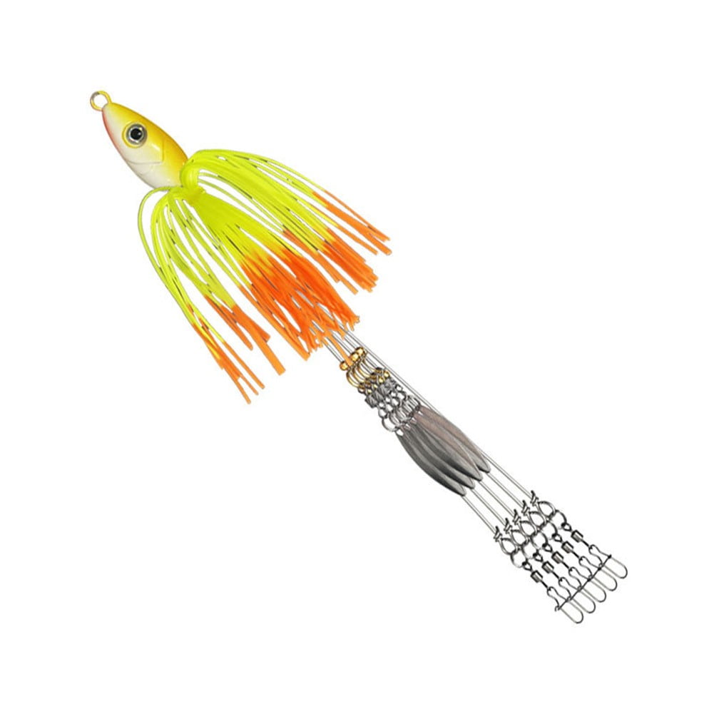 5 Arms Alabama Umbrella Rig Willow Blade Multi-Lure Rig Fishing Spinner ...