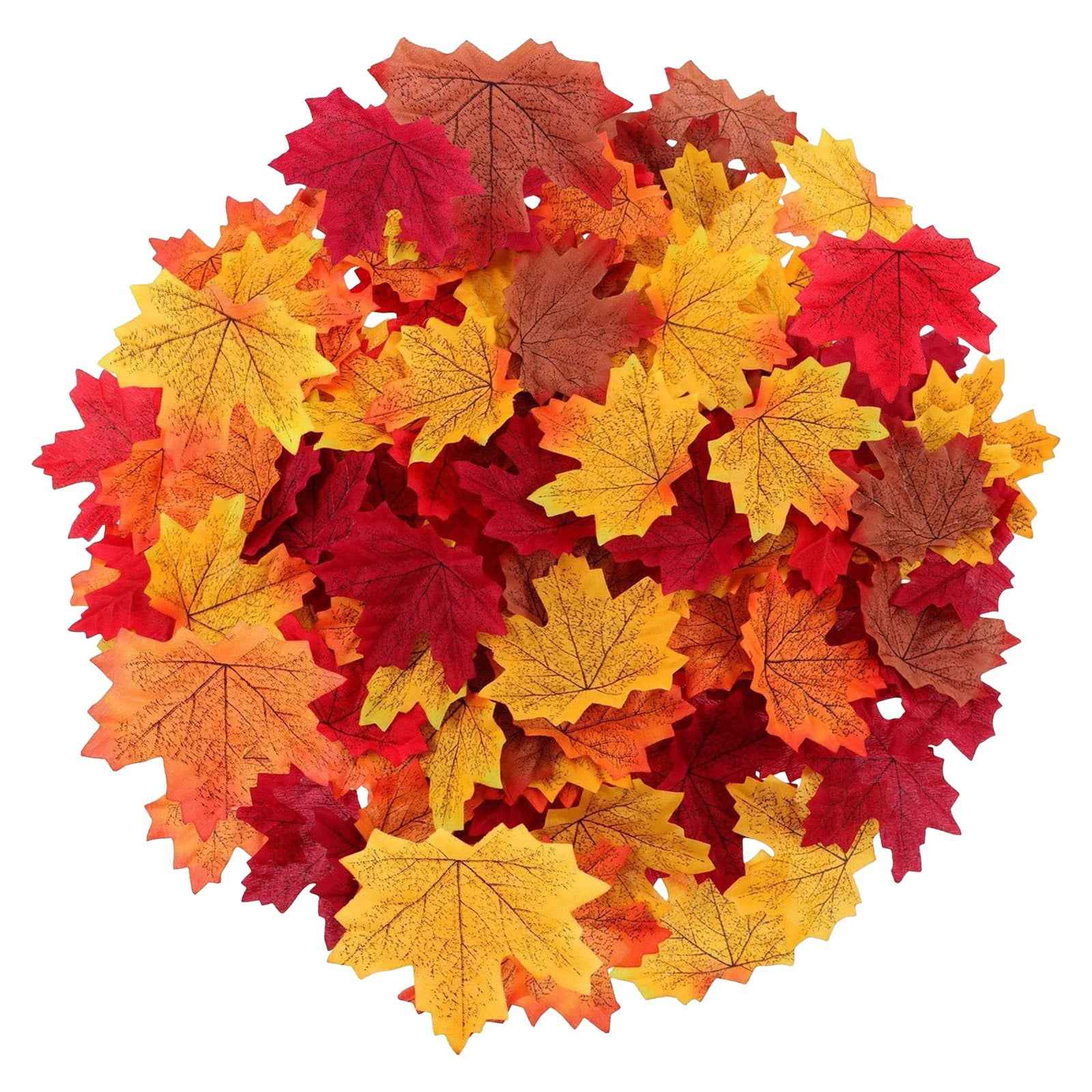 Under $5, Artificial Maple Leaves, Orange400 Pcs Artificial Fall Leaves ...