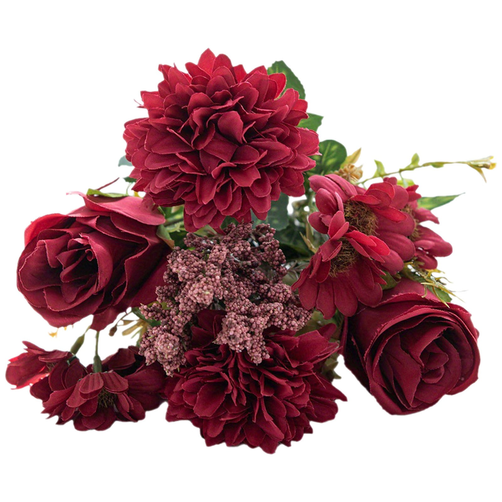 Under $5 Artificial Rose Bouquet , Red Fake Rose Arrangement ...