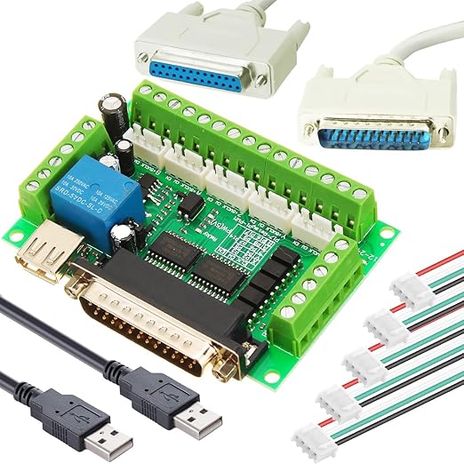5 Axis CNC Stepper Motor Interface Board Breakout Board Mach3 Interface ...