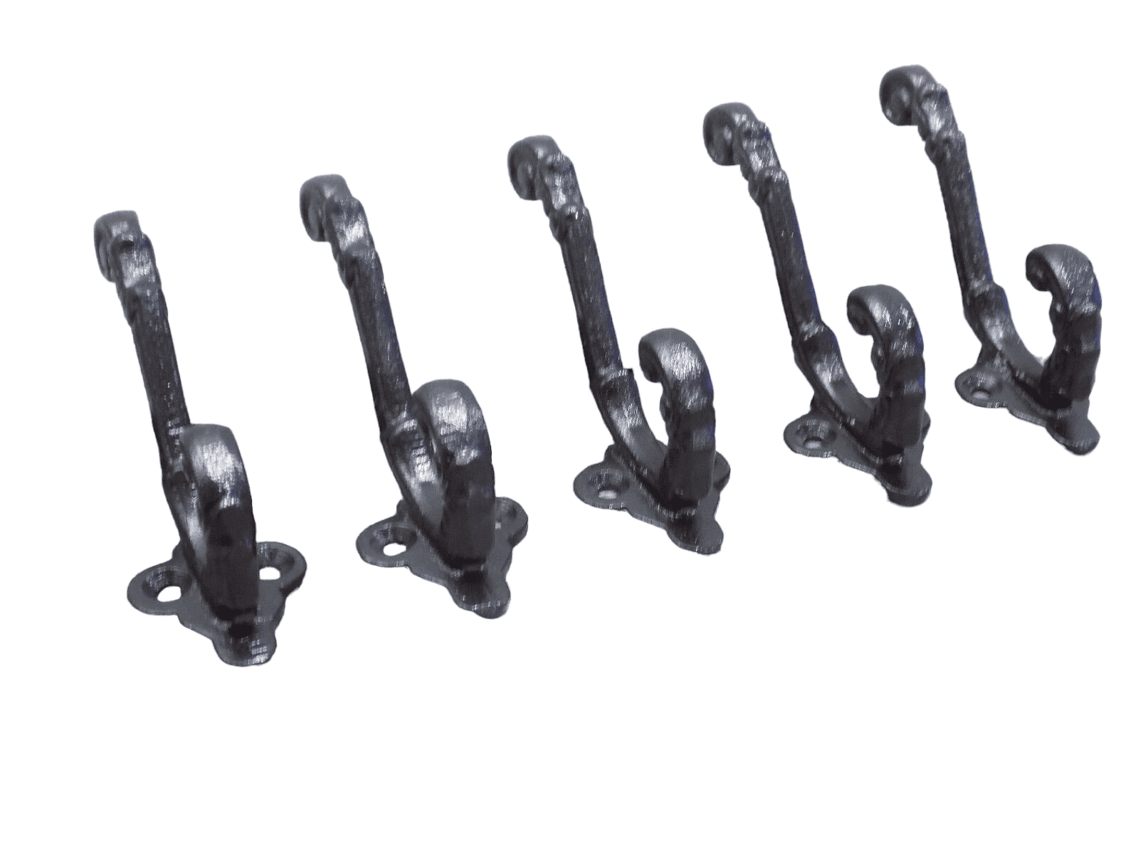 5 BLACK COAT HOOKS IRON ANTIQUE LOOK HAT HOOK RESTORATION SMALL ...
