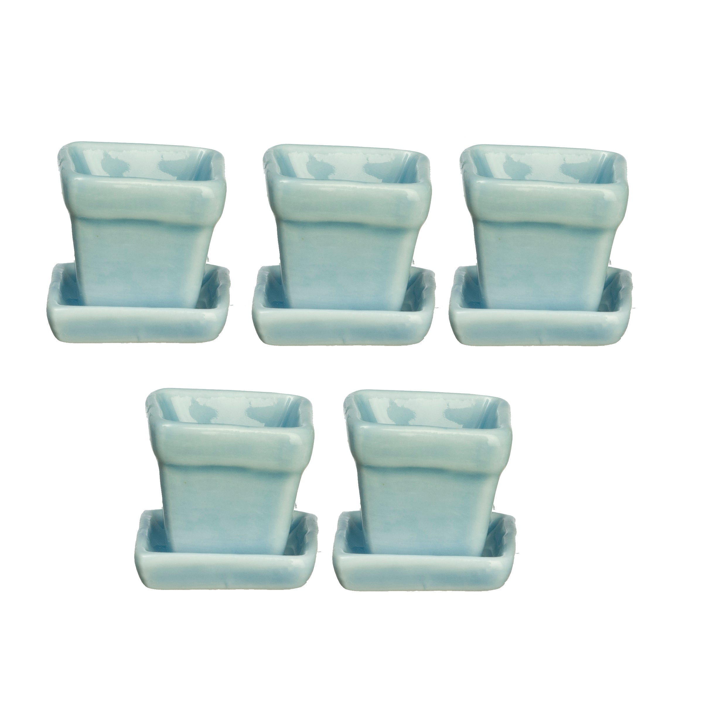 5 BLUE CERAMIC POTS/BASE Miniature Scale - Walmart.com