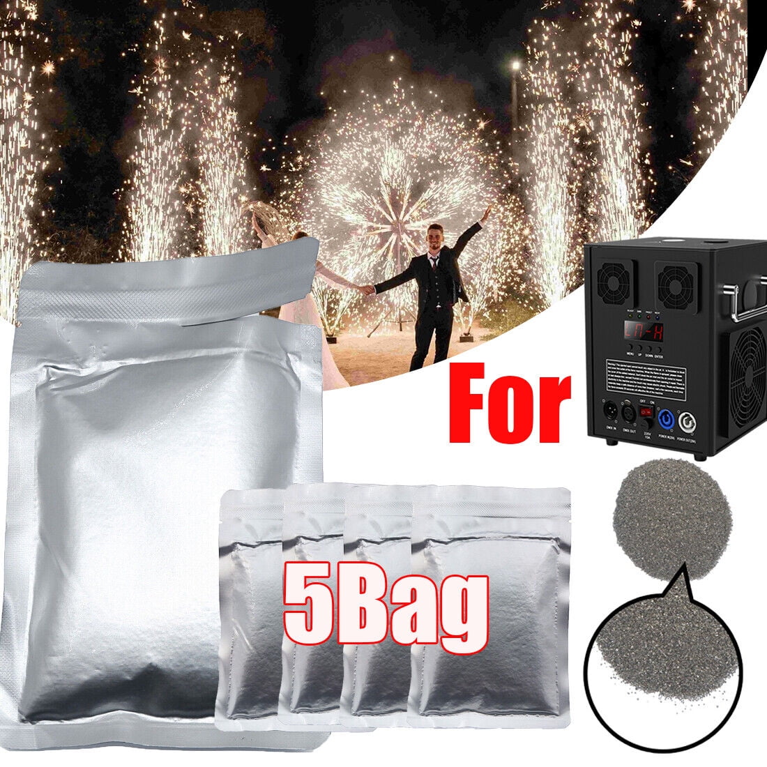 U'King 5 Bags White Titanium Powder for Cold Spark Firework Machine ...