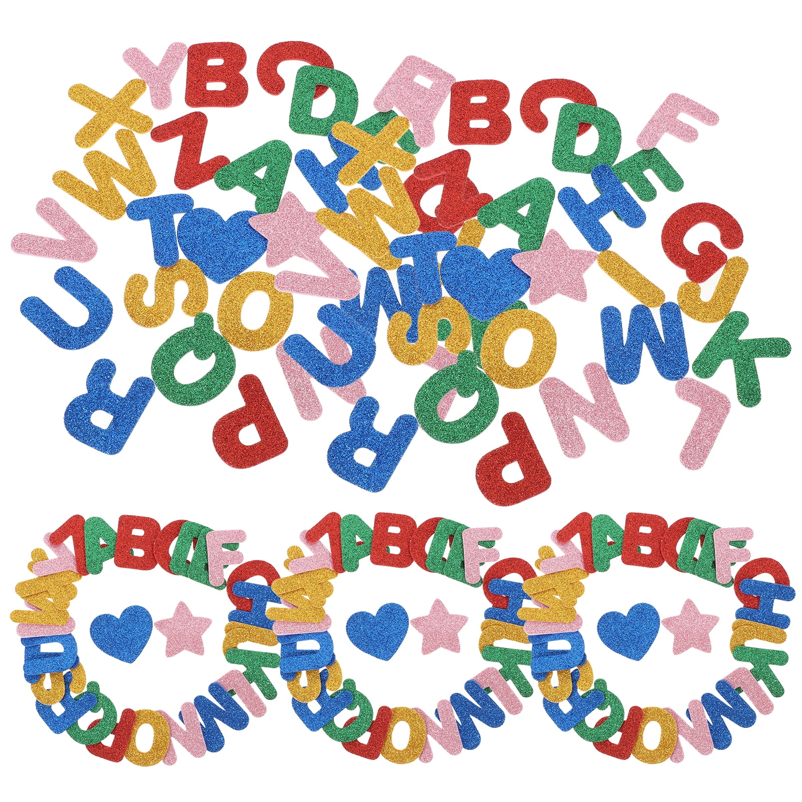 5 Bags Alphabet Stickers Large White Letter Dot Puffy Paper Child ...