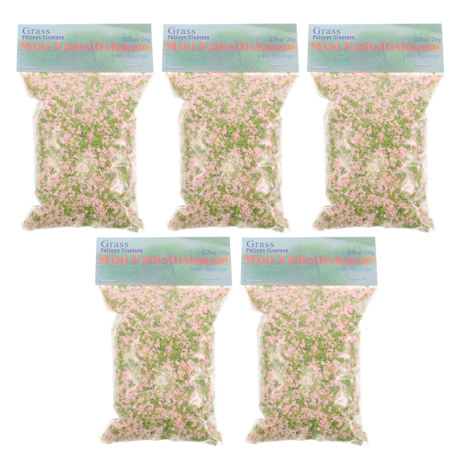 5 Bags Artificial Grass for Crafts Fake Lawn Material Basing Materials ...