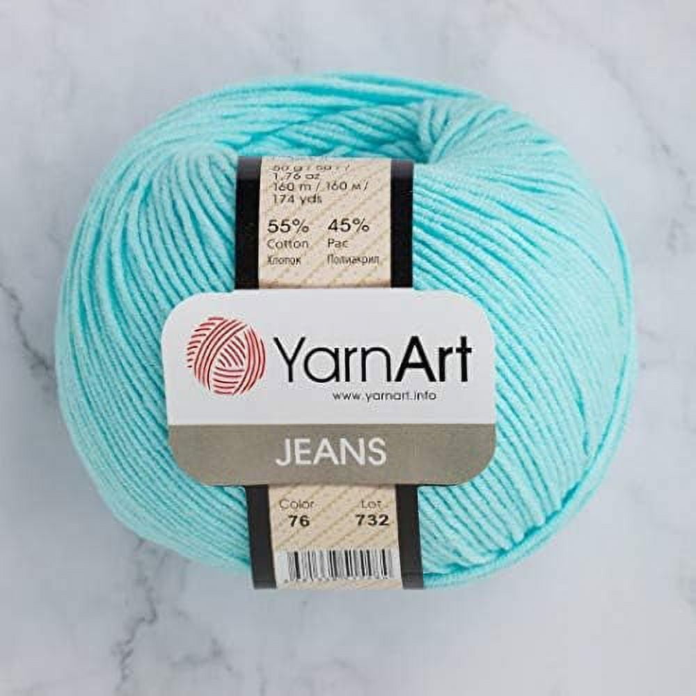 5 Ball (Skeins) YarnArt Jeans Yarn, 55% Cotton 45% Polyacrylic, 50 g (1 ...