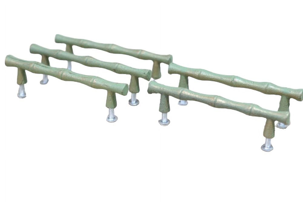 5 Bamboo Pulls Plant Handles Drawer Knobs Cabinet Pulls CAST IRON Hardware Asian - Walmart.com